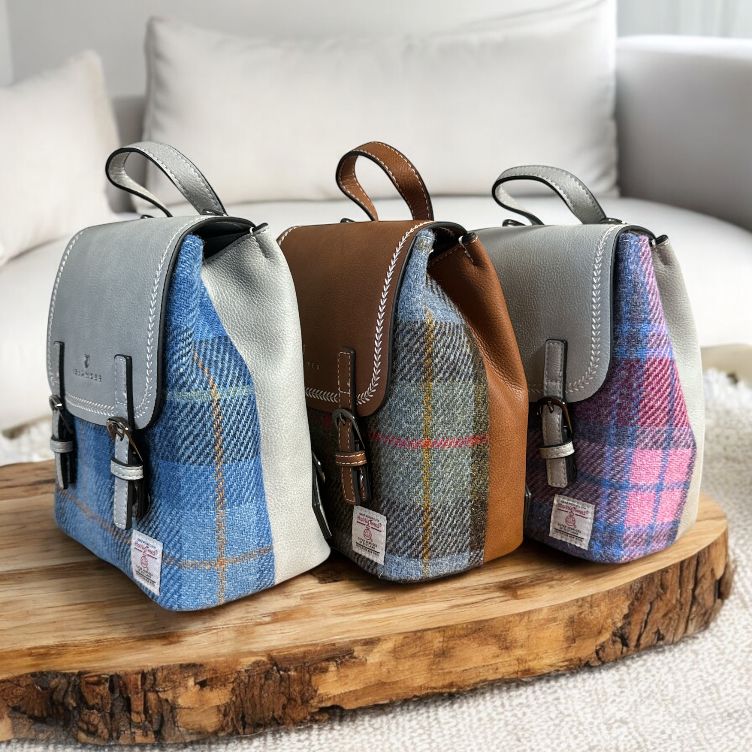 Harris Tweed Mini Jura Backpack 8700 – Tartan Plus Tweed Ltd
