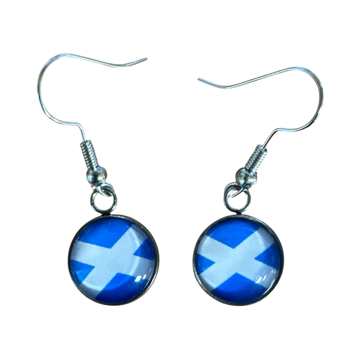 Scottish Saltire Flag Drop Earrings – Tartan Plus Tweed Ltd