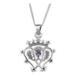 Scottish Luckenbooth Pendant with Amethyst Tartan Plus Tweed Ltd